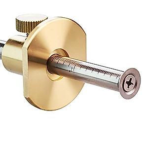 Wheel Marking Gauge Kit with 2 Extra Cutter Wheels and Screws, Small Anti Roll Brass Head, Metric Micro Adjuster Ruler, Woodworking Tools Scriber for Woodworking