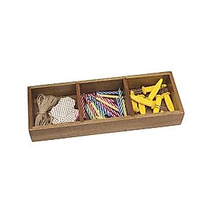 Lipper International Acacia Organizer Tray, 3-Compartments, 12" x 4 1/8" x 1 3/4"