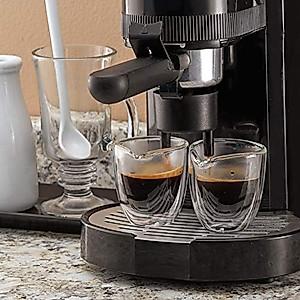 Pouring Espresso Cups Set of 4 - Glass Espresso Cups Shot Glass with Spout 2.7 OZ - Double Espresso Cups - Small Doppio Double Walled Clear Espresso Cups - Expresso Coffee Cup - Espresso Accessories