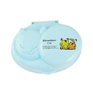 Qtqgoitem Cat Style Plastic Holder Dish Flip Box Baby Blue (Model: f30 44f ccd 73d bfa)
