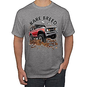Ford Rare Breed 71 Bronco Truck Classic Cars and Trucks Men's Graphic T-Shirt, Heather Grey, Large