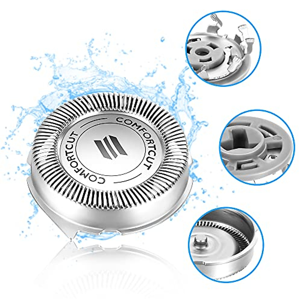 SH30 Replacement Heads for Philips Norelco Series 3000, 2000, 1000 Shavers and S738 Click and Style Fits The Following Models: S1150, S1015, S1100, S1560
