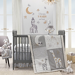 Lambs & Ivy Signature Moonbeams Wall Decals/Appliques - Gray, Gold, Animals