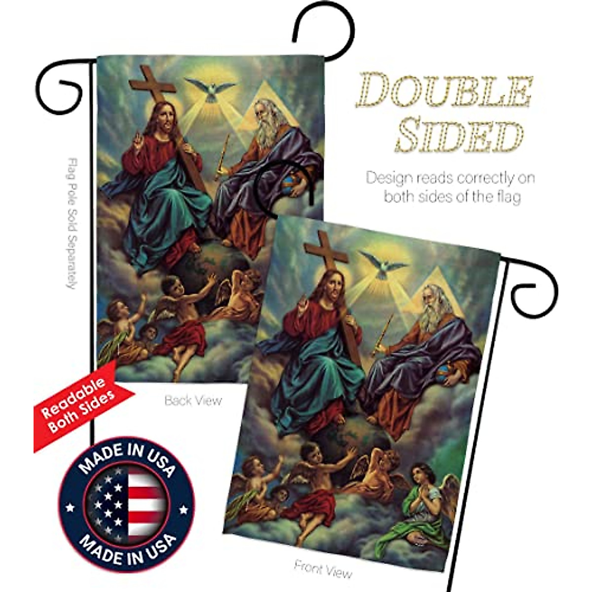 Ornament Collection The Holy Trinity Garden Flag Religious Faith Hope Grace Peace Dove Christian Religion Easter House Decoration Banner Small Yard Gift Double-Sided, Made in USA