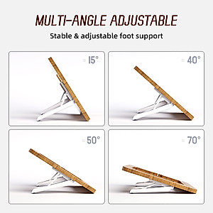 AFOOYO Wooden Tablet Drawing Stand Tablet Stand - Portable & Adjustable 5 Angles for Laptop, Laptop Stand Riser,Book Reading Stand,Compatible with 12.9 inch iPad Pro (3rd - 6th Gen)