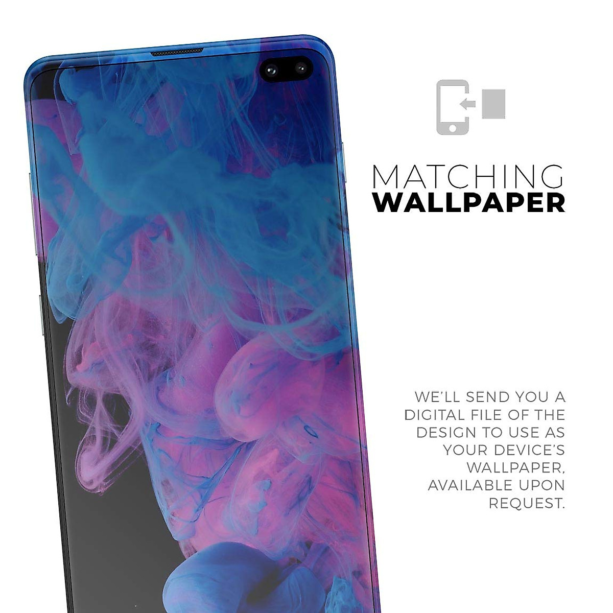 DesignSkinz Glowing Pink and Blue CloudSwirl Protective Vinyl Decal Wrap Skin Cover Compatible with The Samsung Galaxy S20 (Screen Trim & Back Glass Skin)