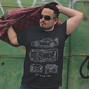 911 Mens T-shirt GT3 RS Racing Sports Car Luxury Tee Shirt Vintage Design Fast Navy XL 161