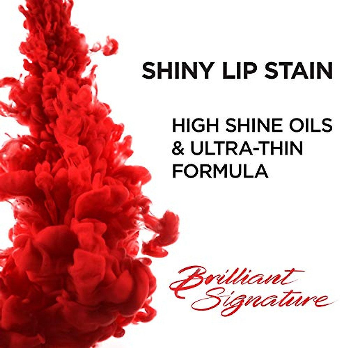 L'Oreal Paris Makeup Brilliant Signature Shiny Lip Stain, High Impact Glossy/Shiny Finish with a Lightweight Feel, Be Fiery, 0.21 fl. oz.