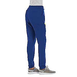Jogger Scrub Pants for Women 5 Pocket 4-Way Stretch Elastic Waistband Elements EL9315 (Galaxy Blue, X-Small)