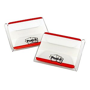 Post-it Tabs, 2 in, Solid, Red, 25 Tabs/On-The-Go Dispenser, 2 Dispensers/Pack (686F-50RD)
