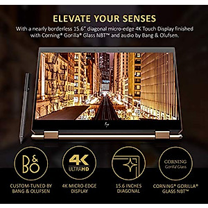 HP Newest Spectre x360 15t Touch AMOLED 10th Gen Intel i7-10510U with Pen, 3 Years McAfee Internet Security, Windows 10 Professional, Warranty, 2-in-1 Laptop PC (16GB, 1TB SSD, Dark Ash)