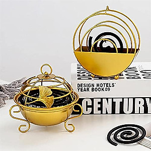XJXJ Mosquito Coil Holder | Metal Incense Burner | Portable Insect Repellent | Home Garden Fragrance Aromatherapy | Includes Lid and Handle