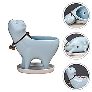 Vaguelly Succulent Pots Ceramic Planter Cat Ceramic Flowerpot Ceramics Plant Decorations Succulents Flower Pot Ceramic Succulent Planter Pots