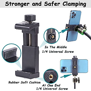 Phone Tripod, Phone Video Stand with Remote, Height Adjustable Ball Head, Gooseneck Phone Floor Holder for iPhone15, iPhone15 Plus, iPhone15 Pro, iPhone15 Pro Max, iPhone 14,14 Pro, Plus, 13, 12, 11