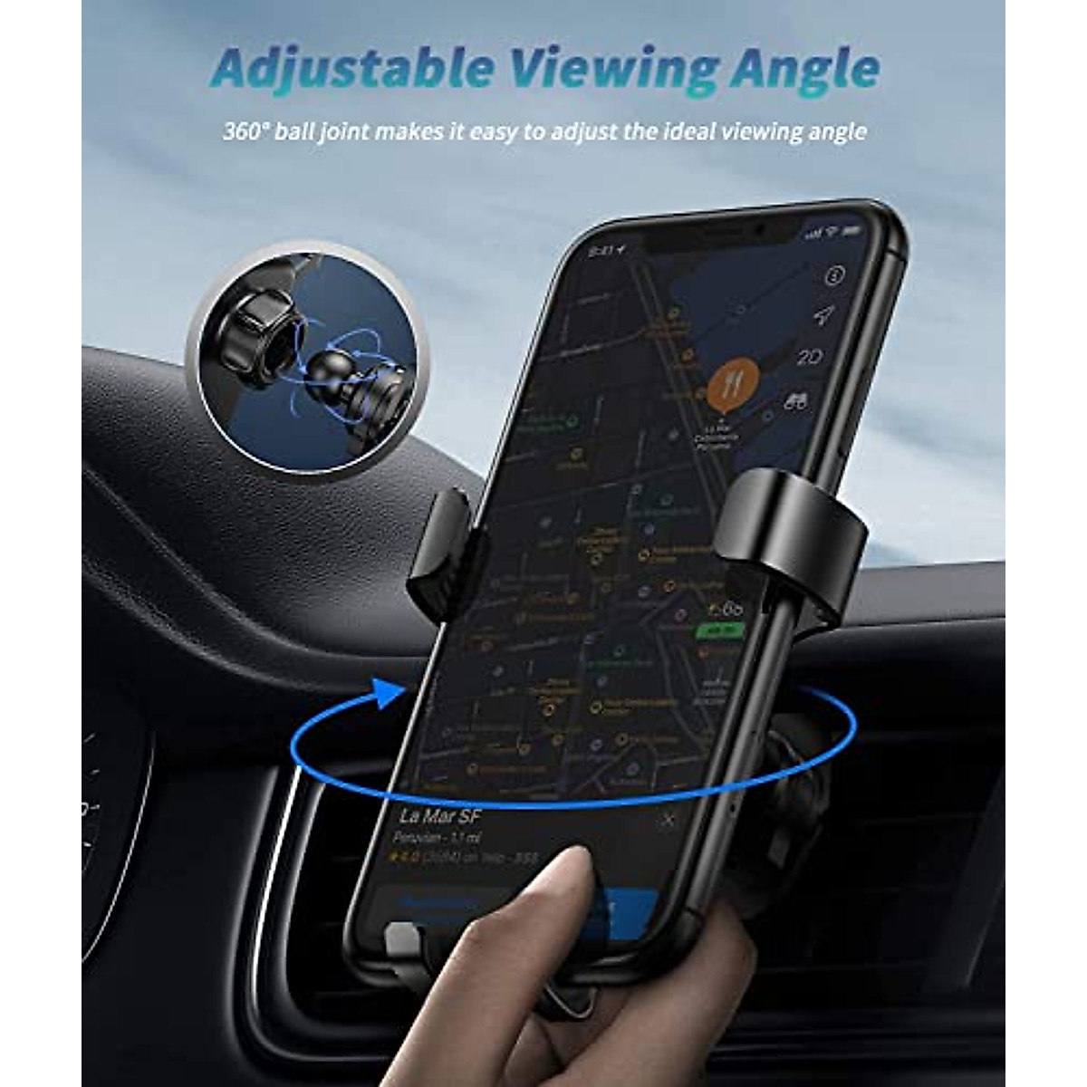 Phone Holder Mount for Honda Civic,Dashboard Air Vent Adjustable Phone Holder for Honda Civic 2019 2018 2017,Car Phone Mount for iPhone 7 iPhone 6s iPhone 8,for Samsung,Smartphone for 4.7/5 in