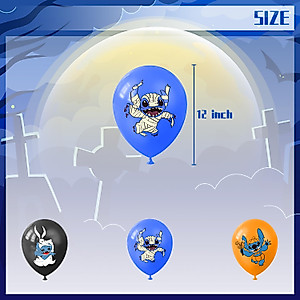 Stitch Halloween Birthday Party Decorations, Lilo Stitch Halloween Baby Shower Party Supplies Lilo Stitch Halloween Backdrop Banner Balloon Cake Topper Halloween Baby Shower Decoration for Girl Boy