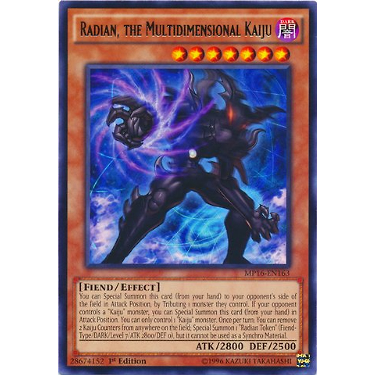 Yu-Gi-Oh! - Radian, The Multidimensional Kaiju (MP16-EN163) - Mega Pack 2016-1st Edition - Rare