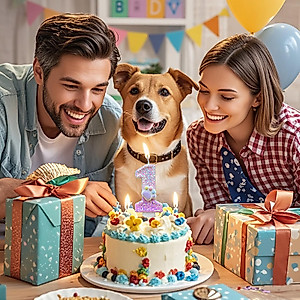 Dog Paw Birthday Candles Numbers, Pink Number 2 Candle for Cake Party Supplies, 3 inch Cake Topper Decorations, Birthday Decorations for Kids (Number 2, Pink)