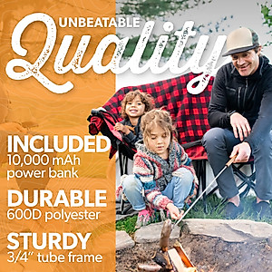 Kuma Outdoor Gear Bear Buddy Heated Chair, 39D x 10W x 10H Inch, Red/Black