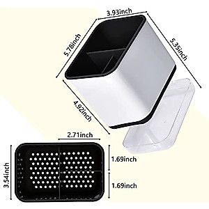 Tengfy Utensil Holder for Kitchen Counter Spoon Holder Silverware Holder Utensil Caddy Cutlery Drainer Sink Caddy-Black