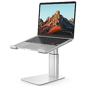ErGear Adjustable Laptop Stand for Desk, Aluminum Ergonomic Laptop Stand Adjustable Height, Laptop Riser Computer Stand Holder Compatible with Air, Pro, Dell, Lenovo More 10"-15.6" Laptops, Silver
