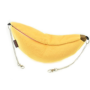 FLAdorepet Banana Hamster Bed House Hammock Small Animal Bed House Cage Nest Hamster Accessories (S(8"*3"*3.5"), Yellow)