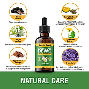 Cats and Dogs Natural Broad Spectrum, with Probiotics, Homeopathic Support and Breeds, Made in The USA, 2oz