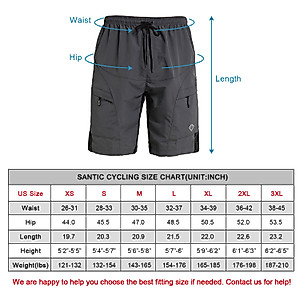 Santic Men's 3D Padded Mountain Bike Shorts Lightweight Cycling MTB Shorts