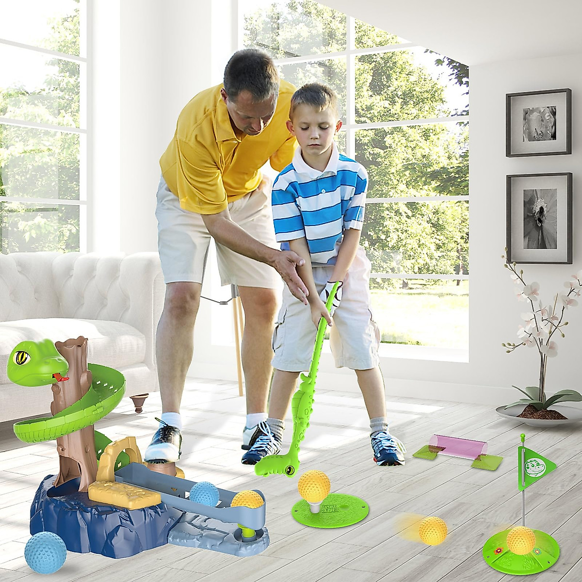 JONEG Kids Golf Set Toys for 3 4 5 Years Old, Toddler Golf Sets, Kid Golf Clubs, Outdoor Toys for Toddlers Age 3-5, Baby Golf Set, Gifts for 3 4 5 6 7 8 Year Old Boys Girls