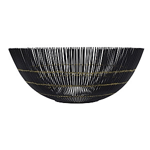 Gourmet Basics by Mikasa Benson Metal Centerpiece Fruit Basket, 15-Inch, Black