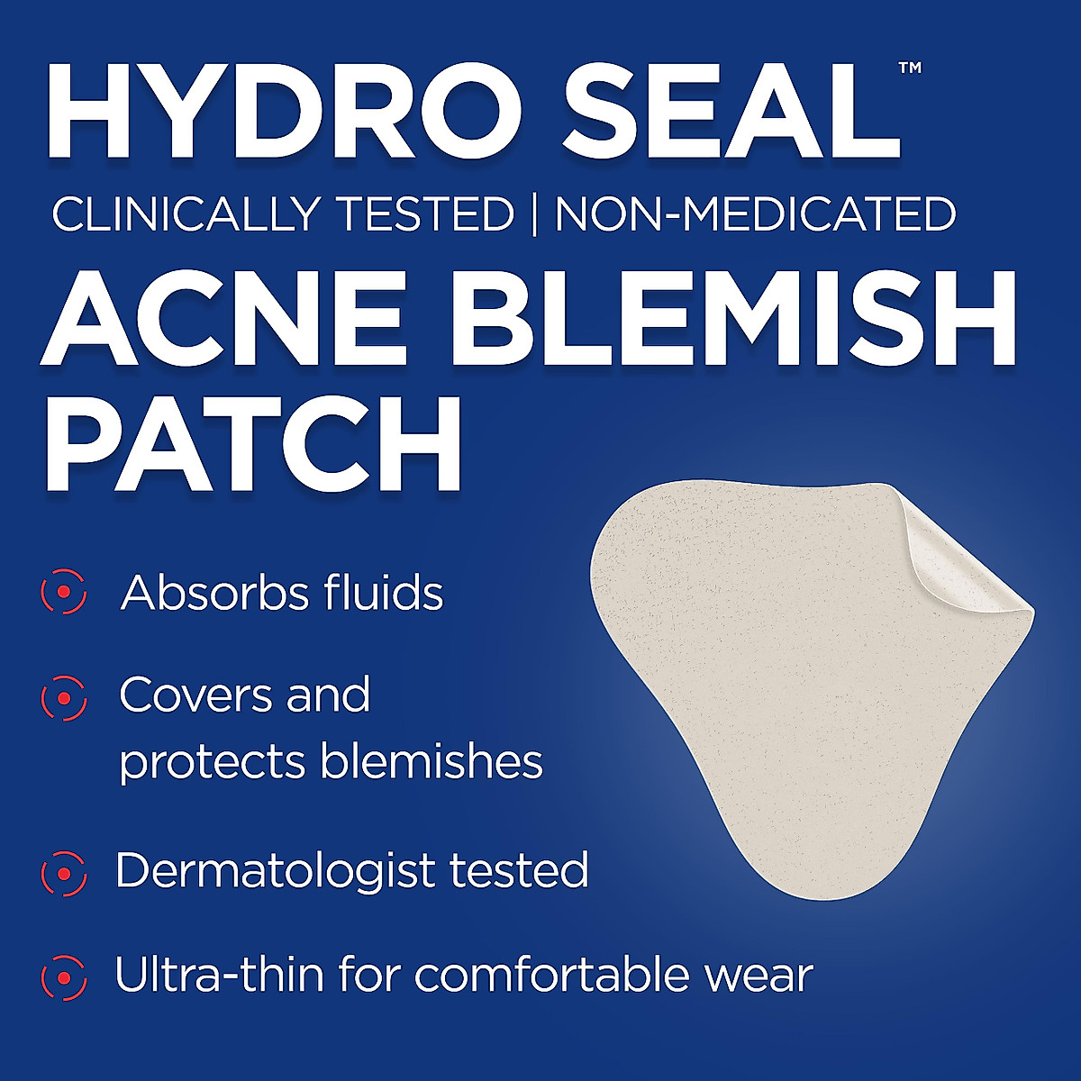 Band-Aid Brand Hydro Seal Acne Patches for Face, Non-Medicated Acne Blemish Patch Absorbs Fluids & Provides a Protective Healing Environment for Pimples, 7 Patches
