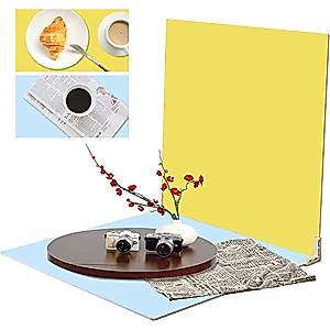 Food Photography Backdrops Board 3PCS Photo Backdrop Board, Double Side Flat Lay Photography Backdrops, 24x24 inch Waterproof Background Decorations with 3 Bracket for Photography