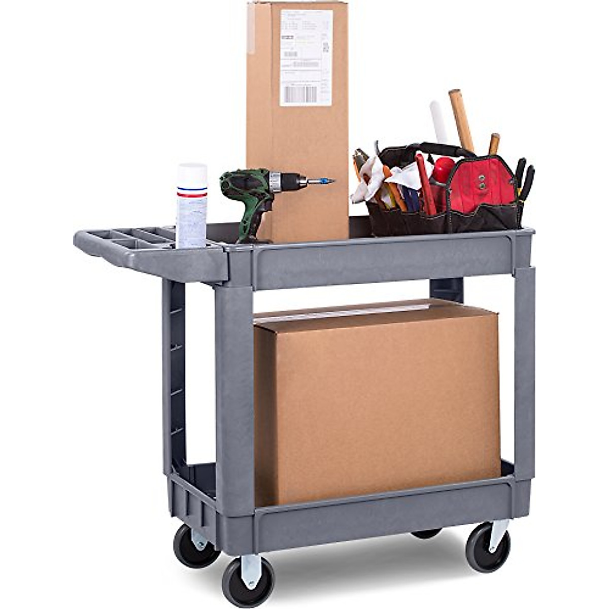 Carlisle FoodService Products UC401823 Bin Top Utility / Service Cart, 500 Pound Capacity, 40" x 17" x 33 Inch (L x W x H), Gray
