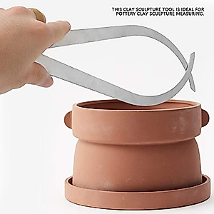 Watris Veiyi 10inch Clay Caliper Tool, Stainless Steel Caliper Clay, Measuring Pottery Tool, Bent Leg Stainless Steel Caliper, Inside Outside Caliper, Sculpture Ceramic Tool for Carving Modeling