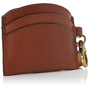 Fossil Women's Polly Leather Wallet Slim Minimalist Card Case with Keychain, Brown (Model: SL6455200)