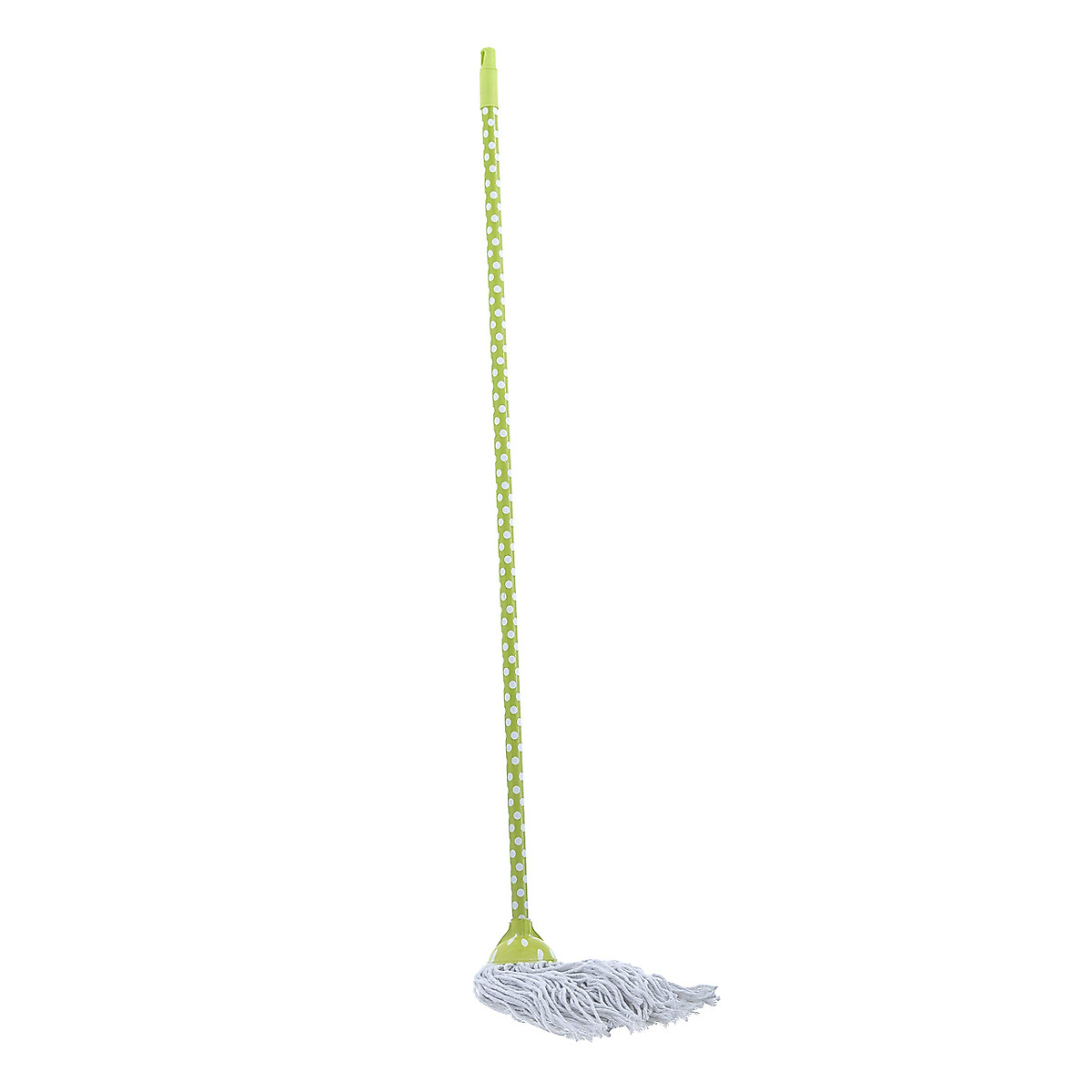 Superio Cotton Mop and Broom Set, Light Green Polka Dot Print Design, Superior Cleaning Tools Broom and String Mop.