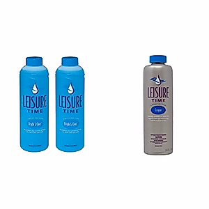 LEISURE TIME A-02 Bright and Clear Clarifier for Spas and Hot Tubs (2 Pack), 1 Quart & Leisure Time 12X1QT Enzyme Simple Care for Spas and Hot Tubs, 32 fl oz