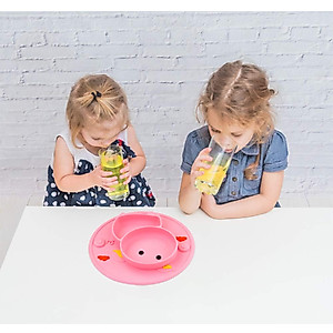 Baby Silicone Plate, Toddler Suction Plates Mini Plate Placemat for Kids and Infants Self Feeding, Microwave & Dishwasher Safe
