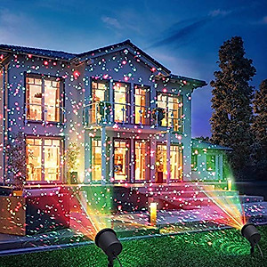 SUNYAO 3 Color Motion Laser Christmas Lights Projector with RF Remote,Outdoor Garden Laser Lights Moving RGB Stars Show for Christmas (RGB Motion)