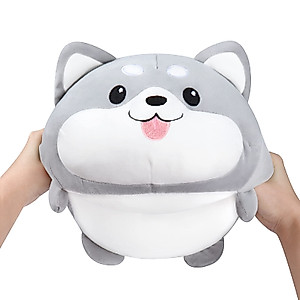 Auspicious beginning Husky Stuffed Animal Throw Pillow, Huskies Chubby Anime Plush Pillow Kawaii Plush Stuff Animal Cute Plushie Stuffed Dog Plush