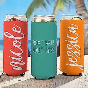 Personalization Universe Scripty Style Personalized Slim Can Cooler