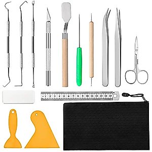 Dorhui 15 Pieces Craft Weeding Tools Set, Vinyl Weeding Tools Cricut Utensils Accessories Craft Basic Set Craft Vinyl Tools Kit for Weeding Vinyl, Silhouettes, Cameos, Lettering