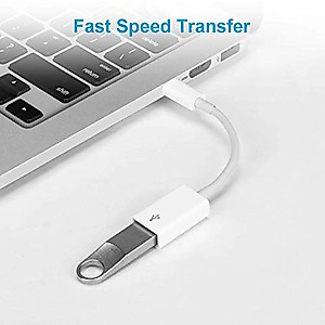 FLEAVER USB C to USB Adapter [2 Pack],Type-C OTG Cable Type C Male to USB A Female Adapter Compatible with Pro/Air 2019 2018 2017,S20 S20+ Ultra Note 10 S9 S8 (White)