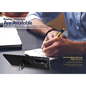 iCoverCase Compatible with Huawei P30 Pro Case with Ring Holder, Rotatable Matal Ring Kickstand [Work with Magnetic Car Mount] Shockproof Anti-Scratch Ultra-Slim Protective Case (All Black)