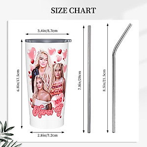 Kiserjens Stainless Steel Insulated Tumbler Vacuum Water Bottle Travel Cup Coffee Mug With Straw,Lid and Brush 20 oz