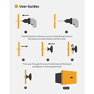 MoHern Black Cabinet Knobs, 30 Pcs 1-1/5 inch Kitchen Cabinet Drawer Hardware Knobs