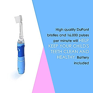 ToiletTree Products Poseidon Children's Sonic Toothbrush with LED Lights, Blue