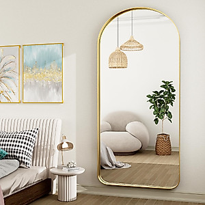 Easly 71"x30" Extra Large Arched Full Length Mirror - Leaning Mirror Arch Wall-Mounted Mirrors - Aluminum Alloy Frame Modern Simple Home Decor - for Living Room Bedroom Cloakroom