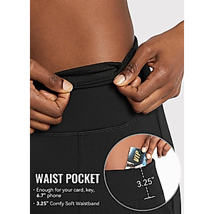 BALEAF Women's 7" Athletic High Waisted Running Bermuda Shorts with Pockets Black XX-Large