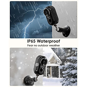 ZUMIMALL Outdoor Security Cameras, 2K FHD Battery Powered Wireless Indoor Surveillance Camera with Siren, Night Vision, PIR Motion Detection, Free Cloud Storage, IP66 Waterproof, 2.4G WiFi (No 5G)